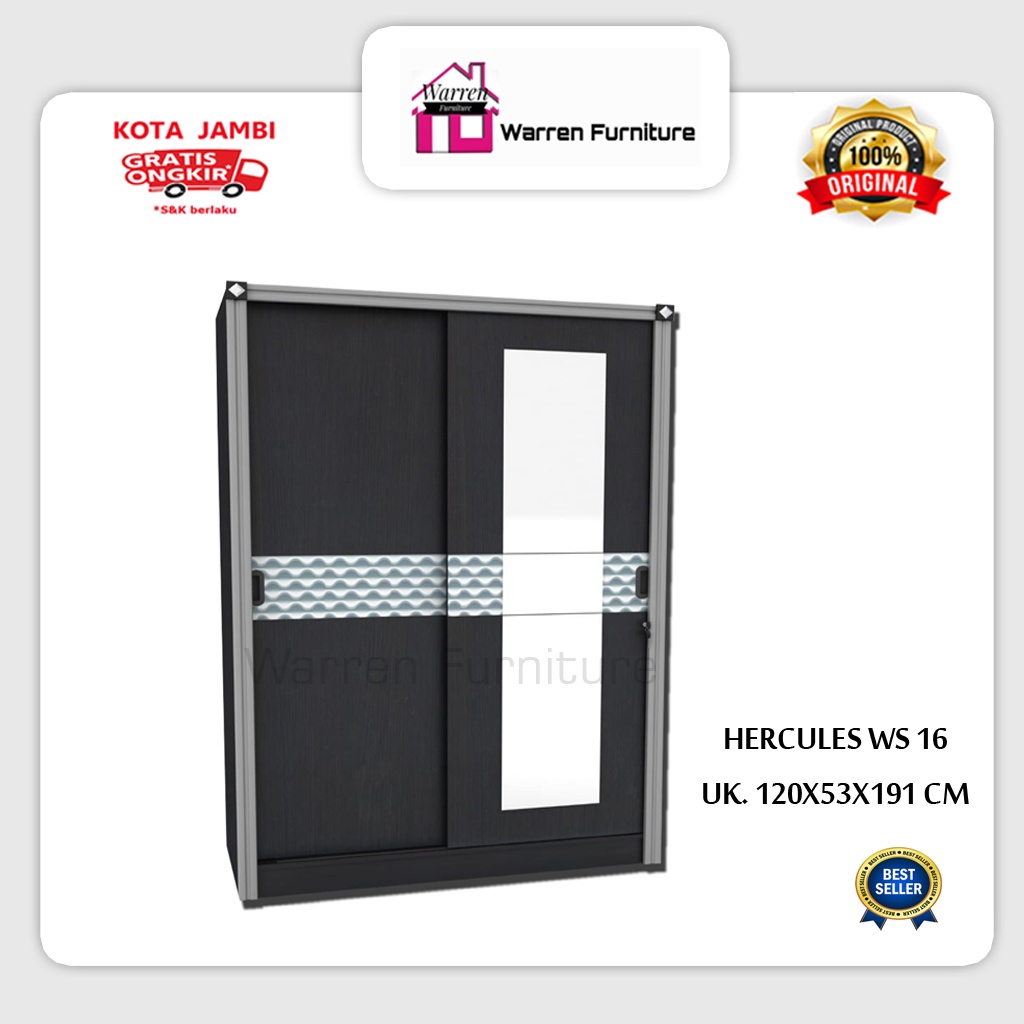 Jual Lemari Pakaian Slidding Hercules WS 16 (belum termasuk ongkos luar kota) | Shopee Indonesia
