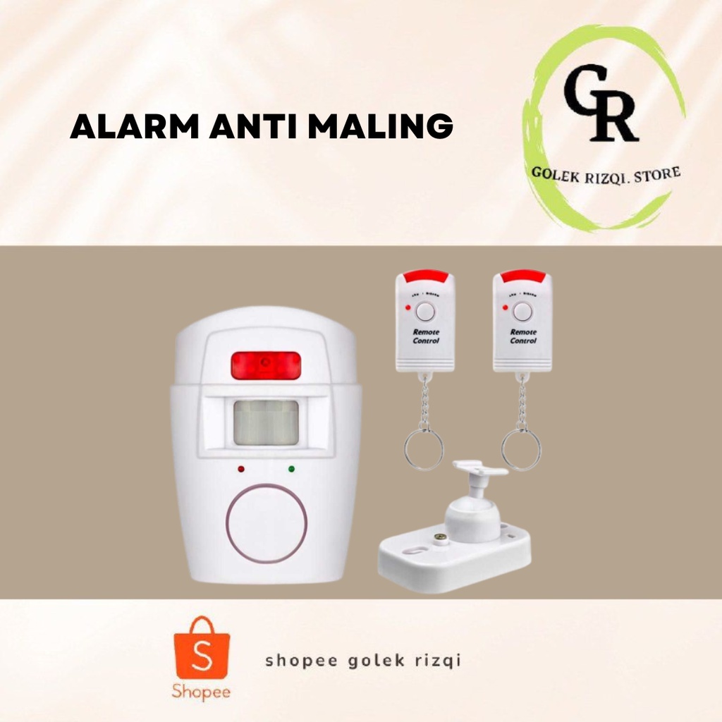 Jual ALARM ANTI MALING INFRARED PIR SENSOR GERAK 2 REMOTE CONTROL Alarm ...
