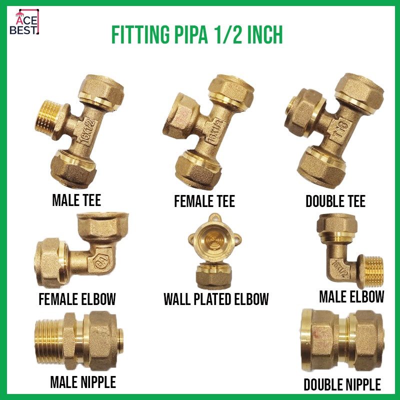 Jual Sambungan Pipa Air Panas Sambungan Tee Drat Luar Dalam 1216 1/2 Inch | Shopee Indonesia