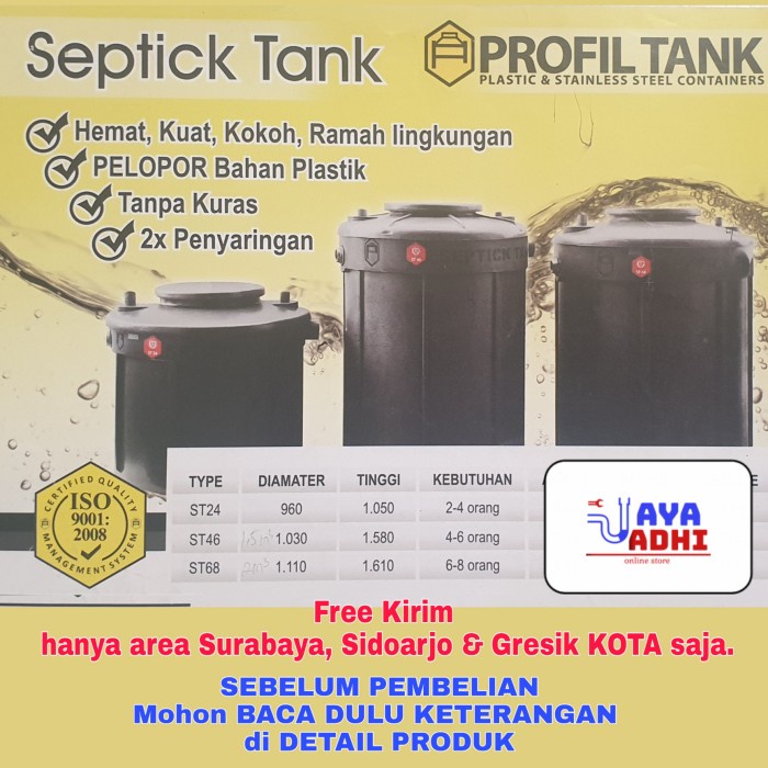Jual Septic Tank Profil Tank ST24 1000L / 1 m3 Sapitank Bioseptik ...