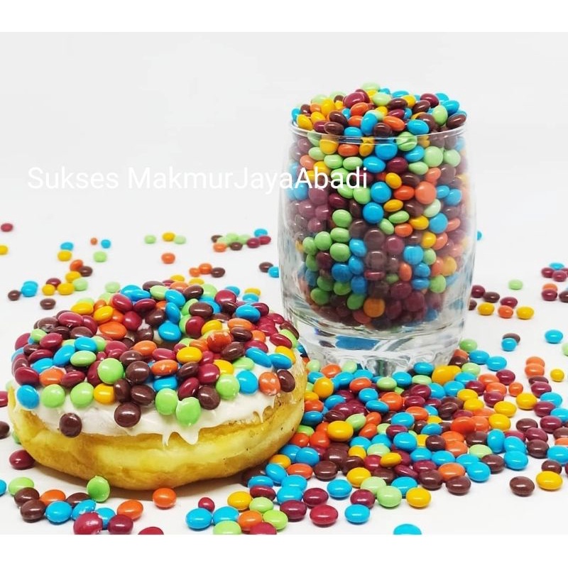 Jual Rainbow choco chip/Mini Cha Cha kemasan repack 100 gr | Shopee ...