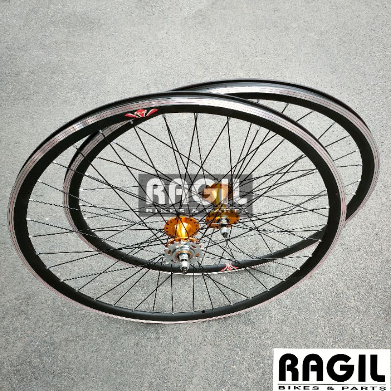 Jual WHEELSET SEPEDA 700 700C LESPO VELG RIMS RIM DOUBLE WALL LUBANG 36 ...
