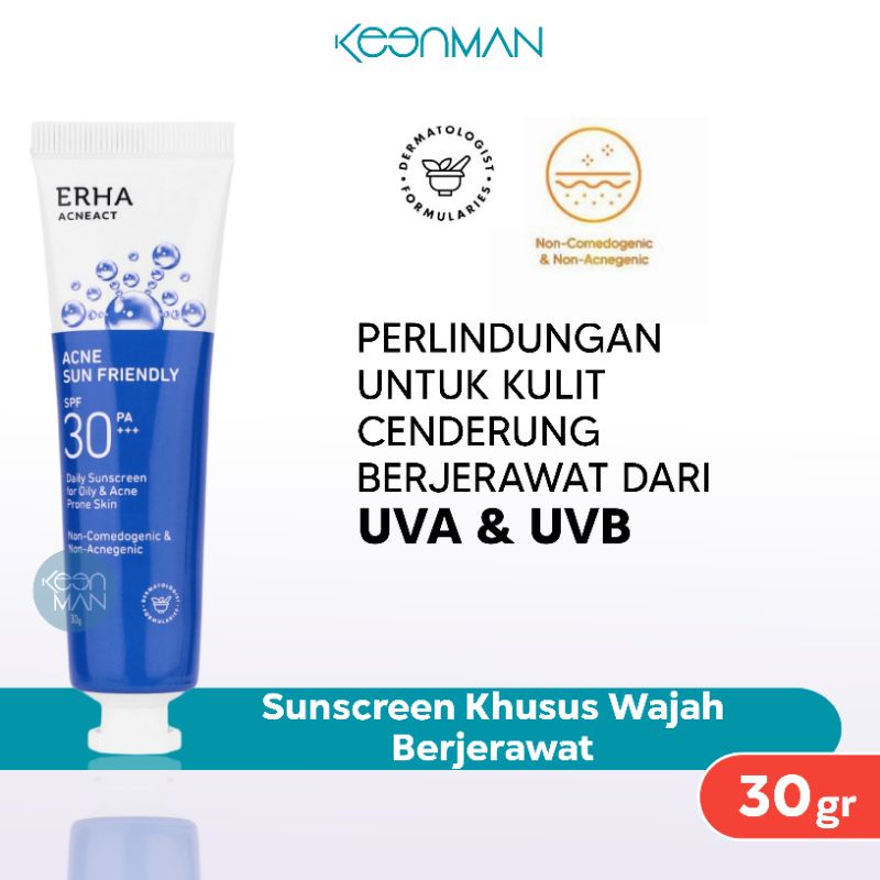 Jual Erha Acneact Acne Sun Friendly 30g - Sunscreen Wajah Berjerawat ...
