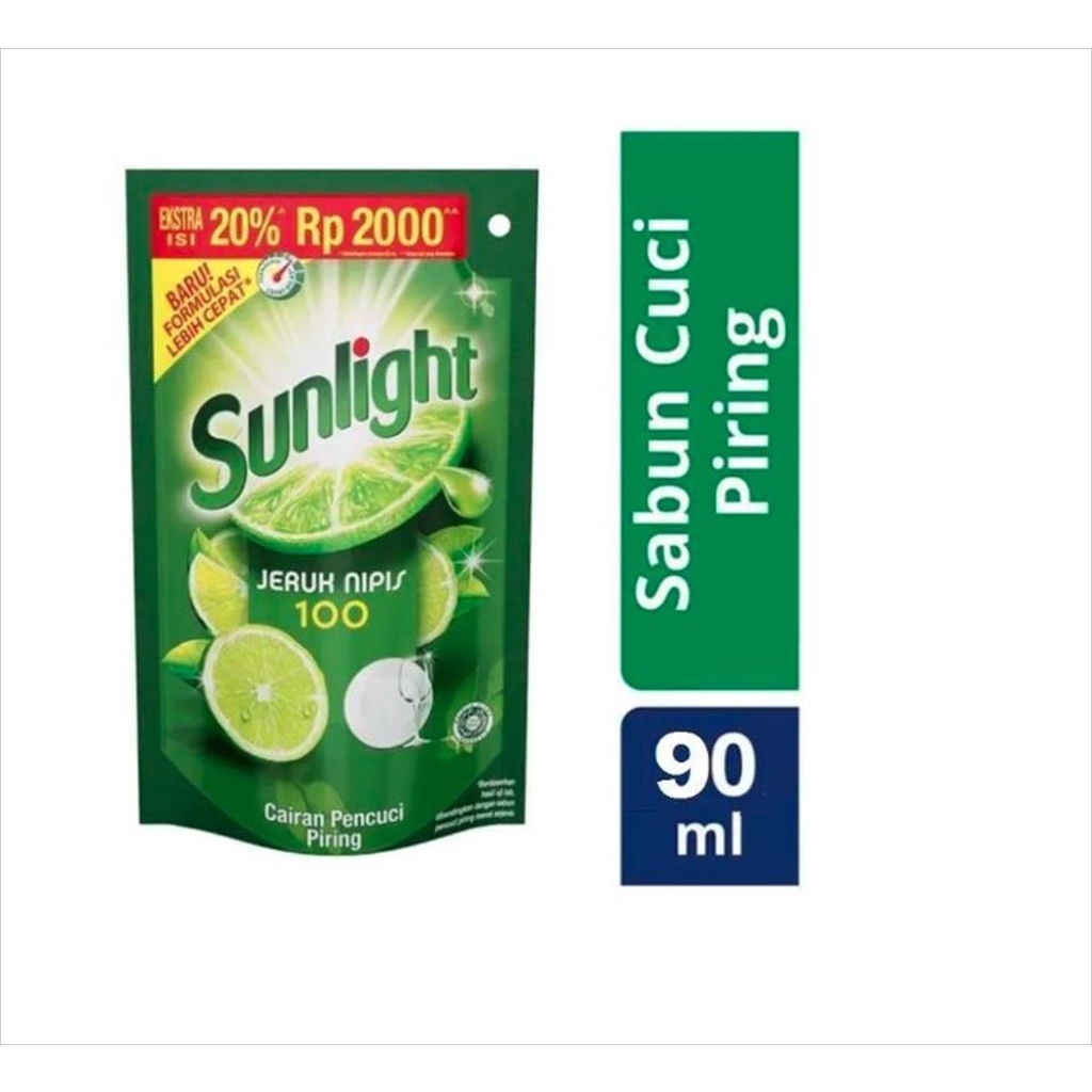 Jual Sunlight Sabun Pencuci Piring Jeruk Nipis Reffil Kemasan Ekonomis 90ml | Shopee Indonesia