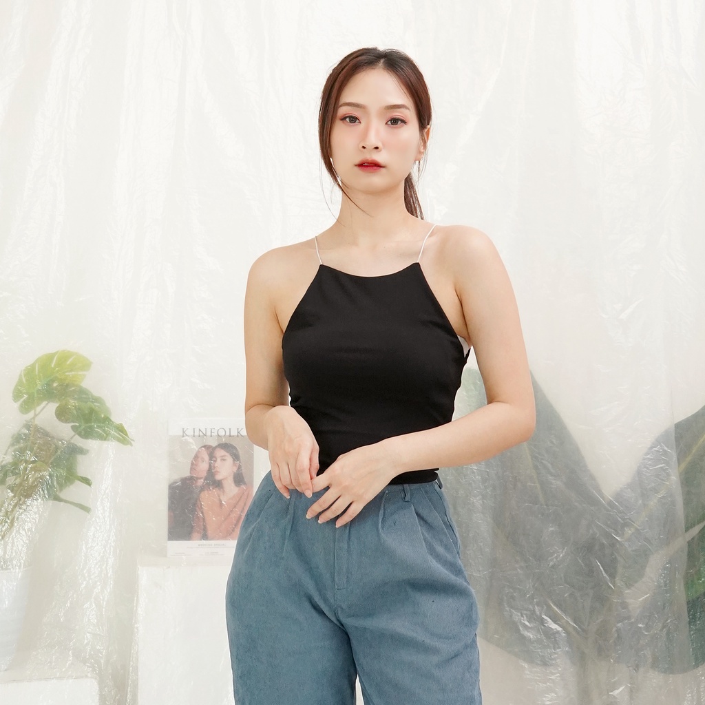 Jual Tanktop Basic Slim Fit Wanita Tali Spagheti Crop Top Style 197 ...