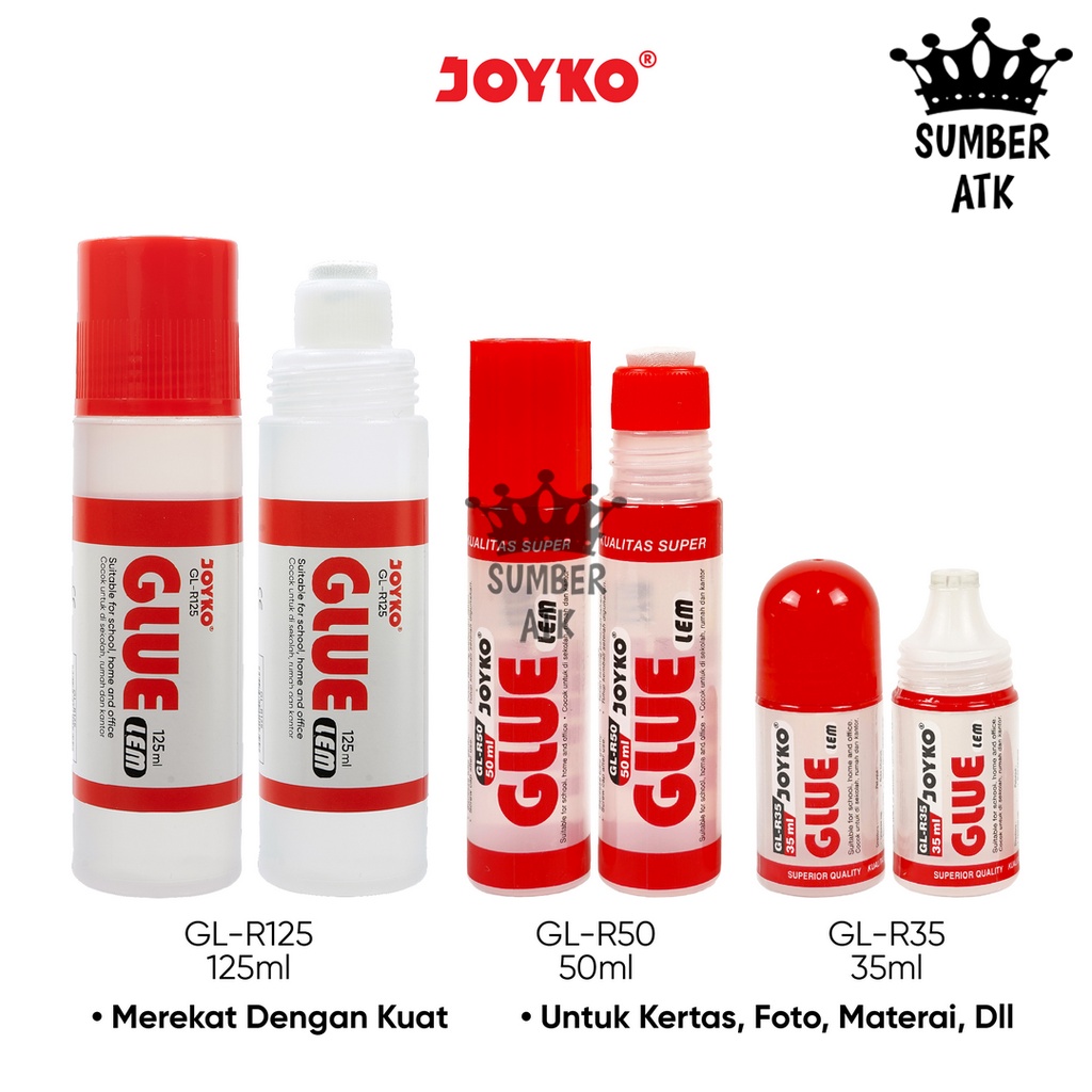 Jual Liquid Glue Lem Kertas Cair Joyko GL-R35 , GL-R50 , R125 35 ML 50 ML 125 ML | Shopee Indonesia