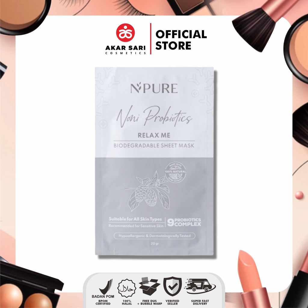 Jual NPURE NONI PROBIOTICS RELAX ME BIODEGRADABLE SHEET MASK - Masker ...