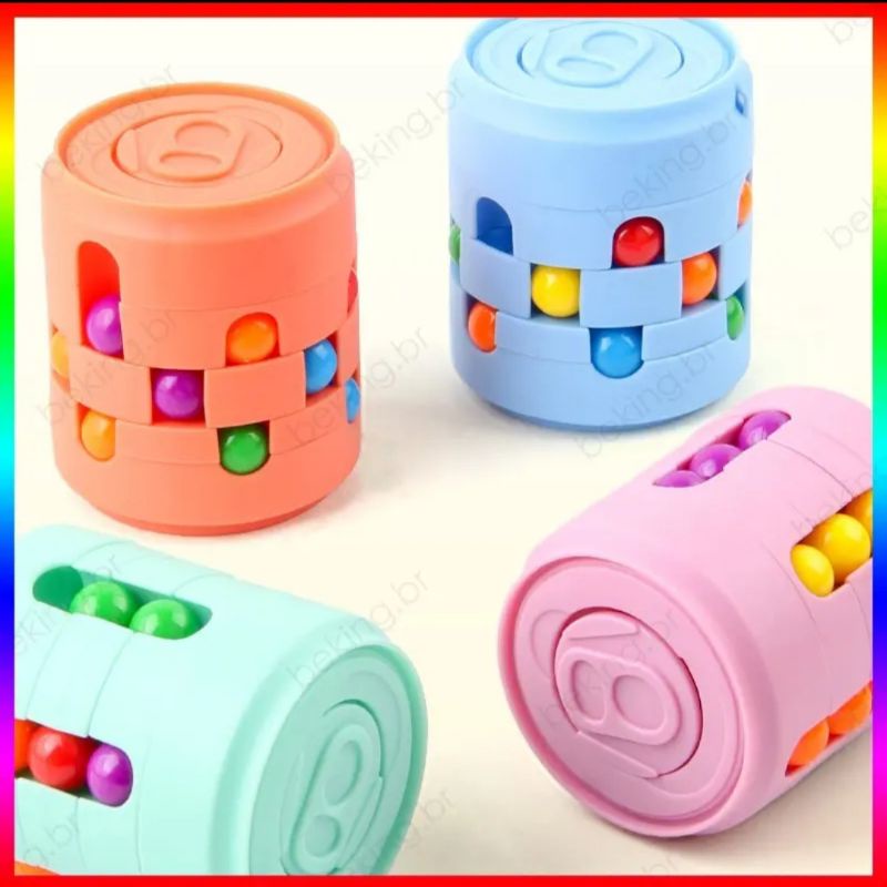 Jual Can Cube Fidget Toys Magic Colorful Beans Finger Spinning Relieves ...
