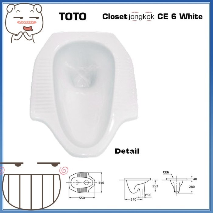 Jual Closet Jongkok Toto CE6 / Kloset Toilet WC Jongkok / KHUSUS ...