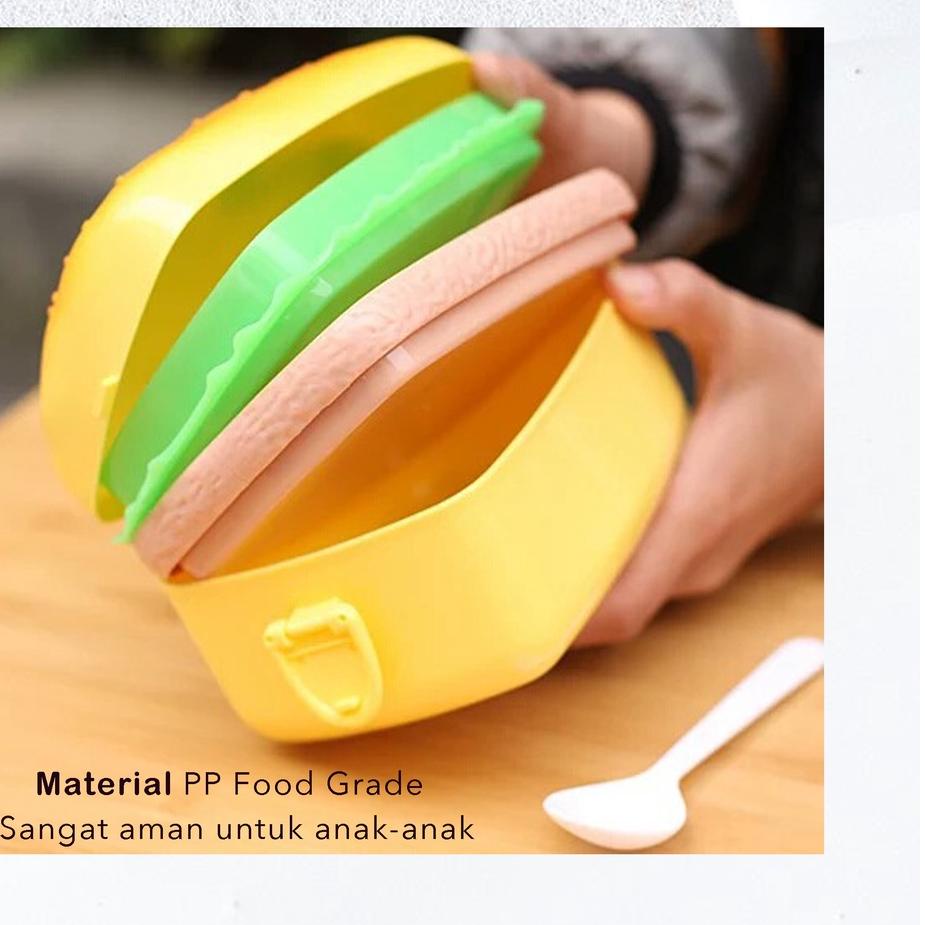 Jual Best Product Tempat Bekal / Lunch Box Hamburger Kotak Makan Unik ...