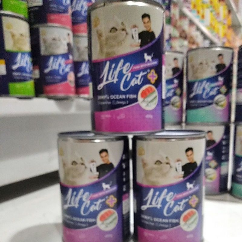 Jual life cat kaleng plus 400gr tuna with macarel makanan kucing kaleng ...