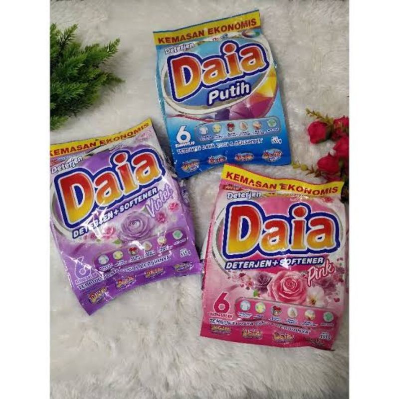 Jual DAIA Powder Detergen Bag Putih/Pink/Orange 500gr | Shopee Indonesia