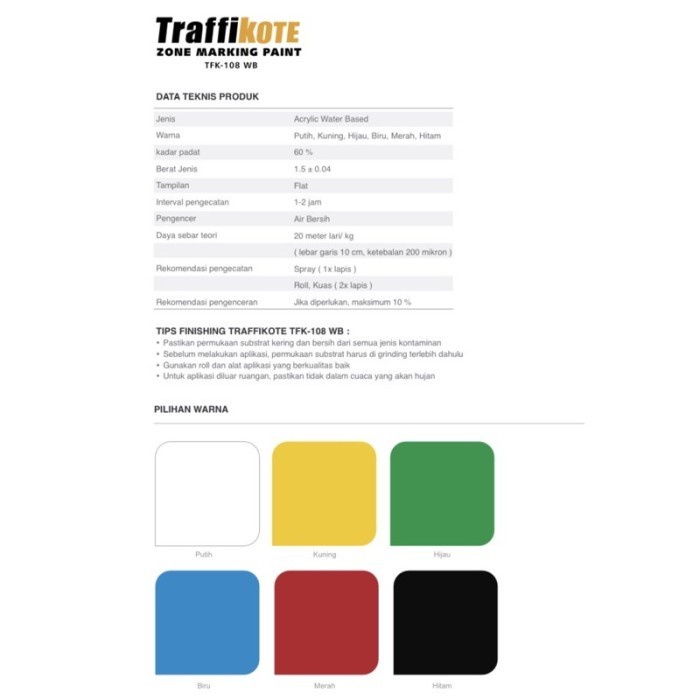 Jual Unik Cat Marka Jalan Traffikote Propan 108 Water-Based (1 Kg ...