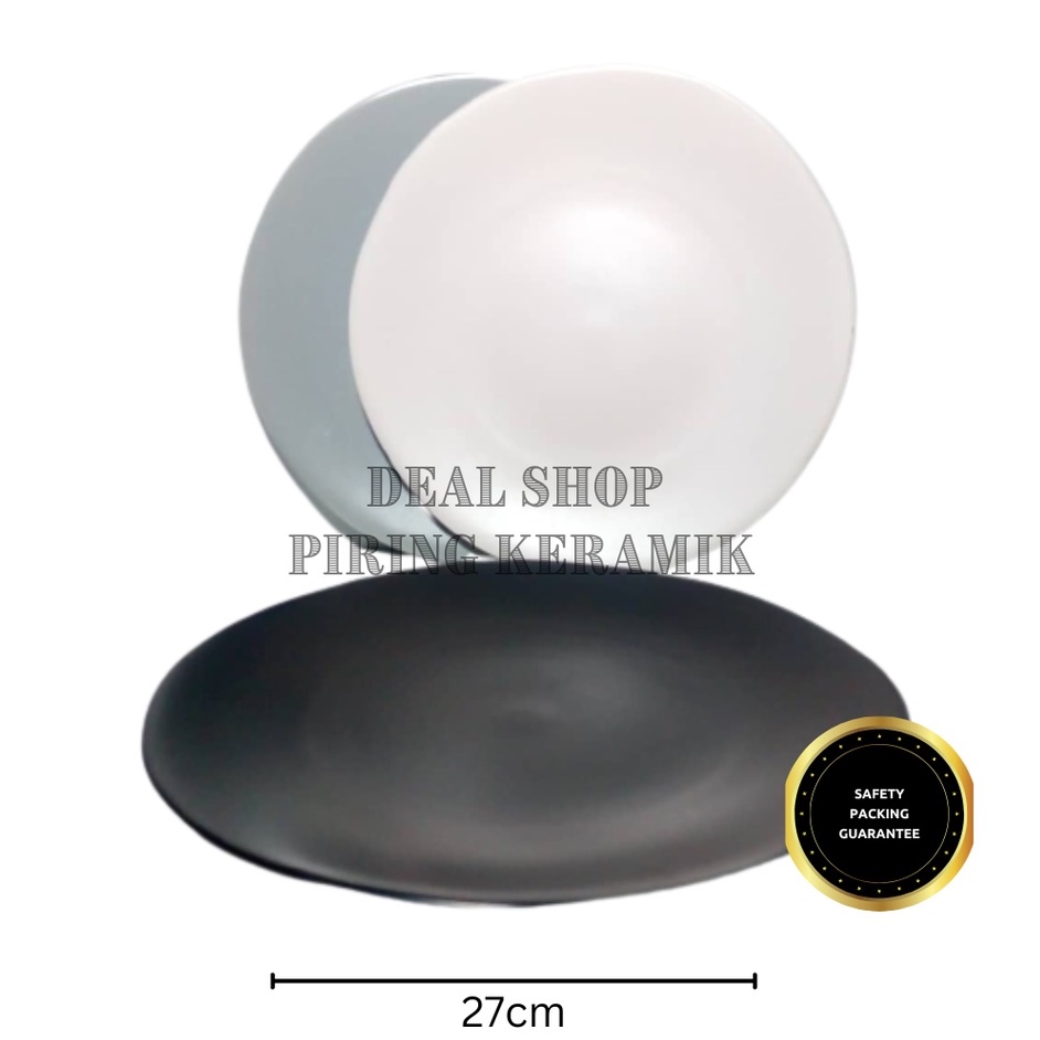 Jual 00374 Piring Makan Keramik Polos / Piring Keramik Bulat / Piring ...
