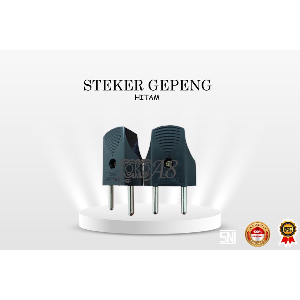 Jual Steker Gepeng Hitam & putih (Colokan Gepeng) | Shopee Indonesia