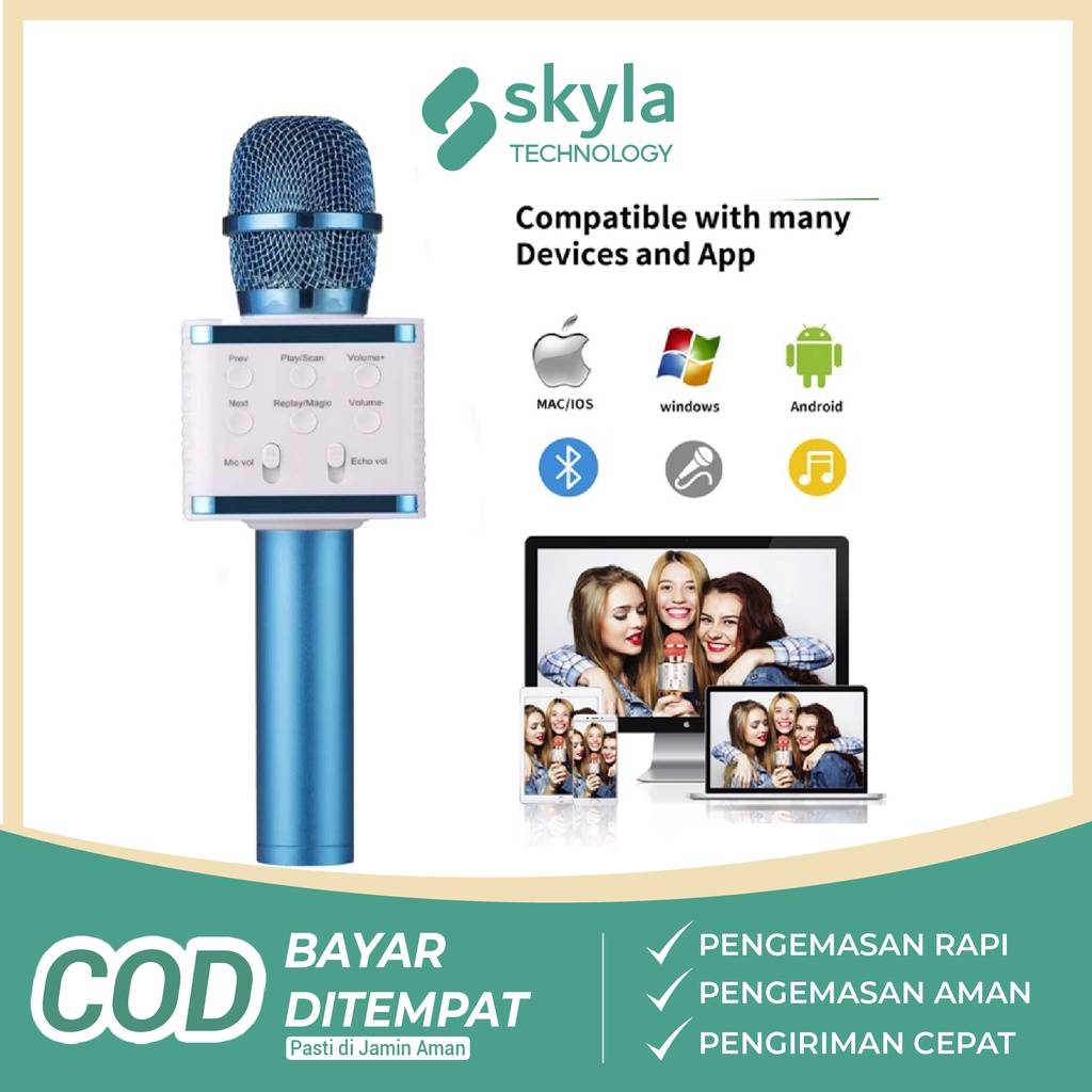 Jual Mic Bluetooth Karaoke V7 Profesional Nirkabel Bluetooth Microphone ...
