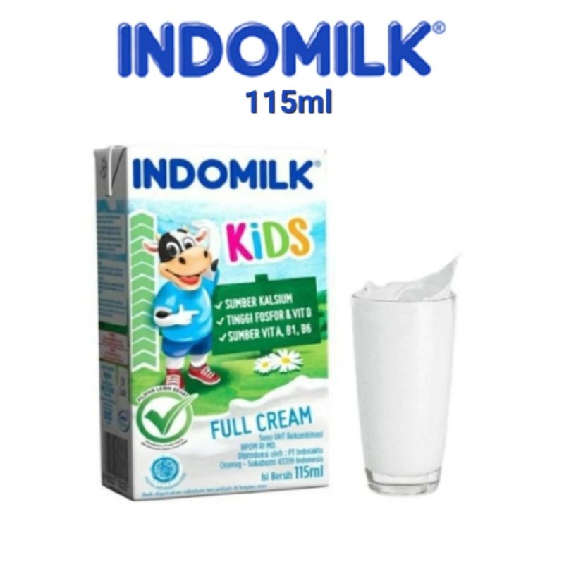 Jual Indomilk Kids (Pcs) 115ml / Susu UHT Indomilk / Susu cair kotak anak / Indomilk Fullcream ...