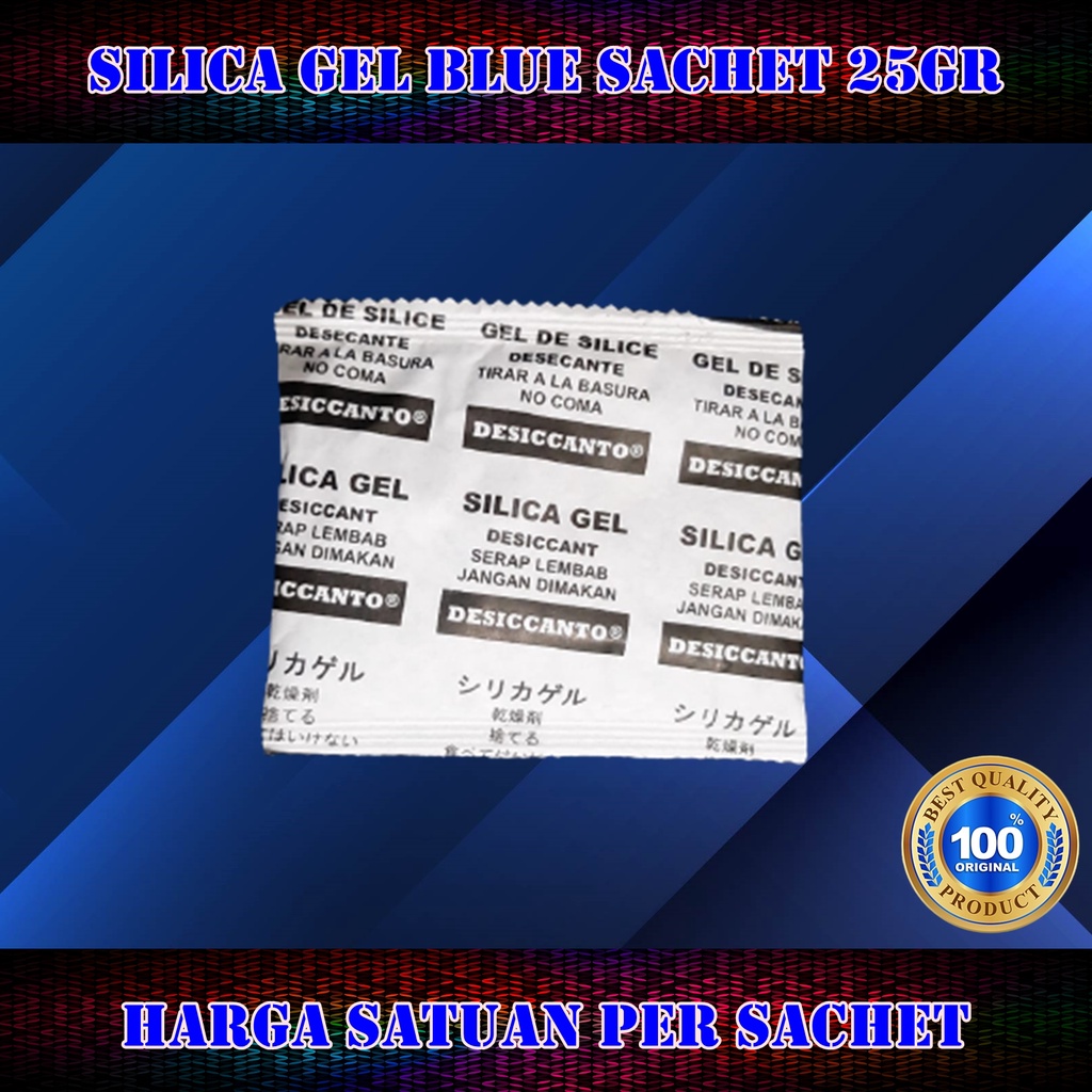 Jual silica gel blue sachet 25gr eceran | HARGA SATUAN PER SACHET ...