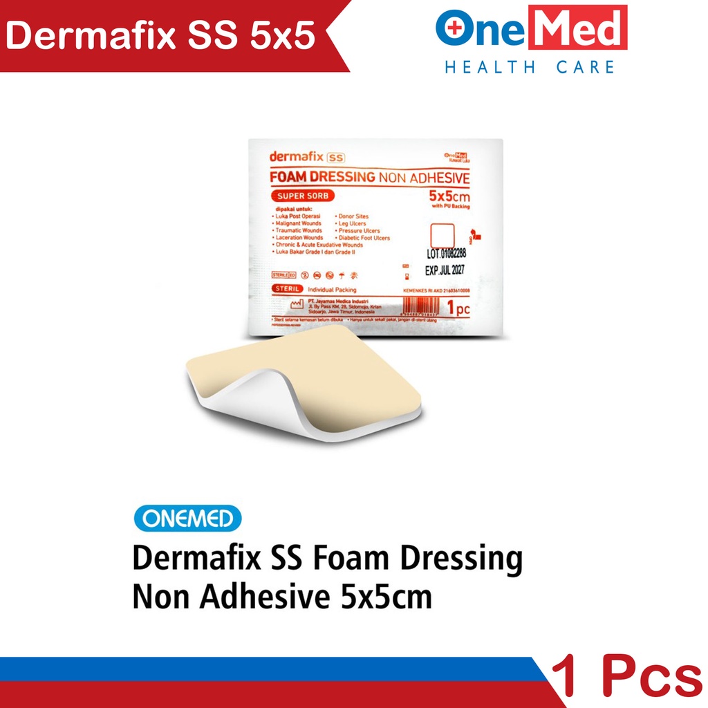 Jual Dermafix SS Foam Dressing 5 x 5cm OneMed 1 Pcs | Shopee Indonesia