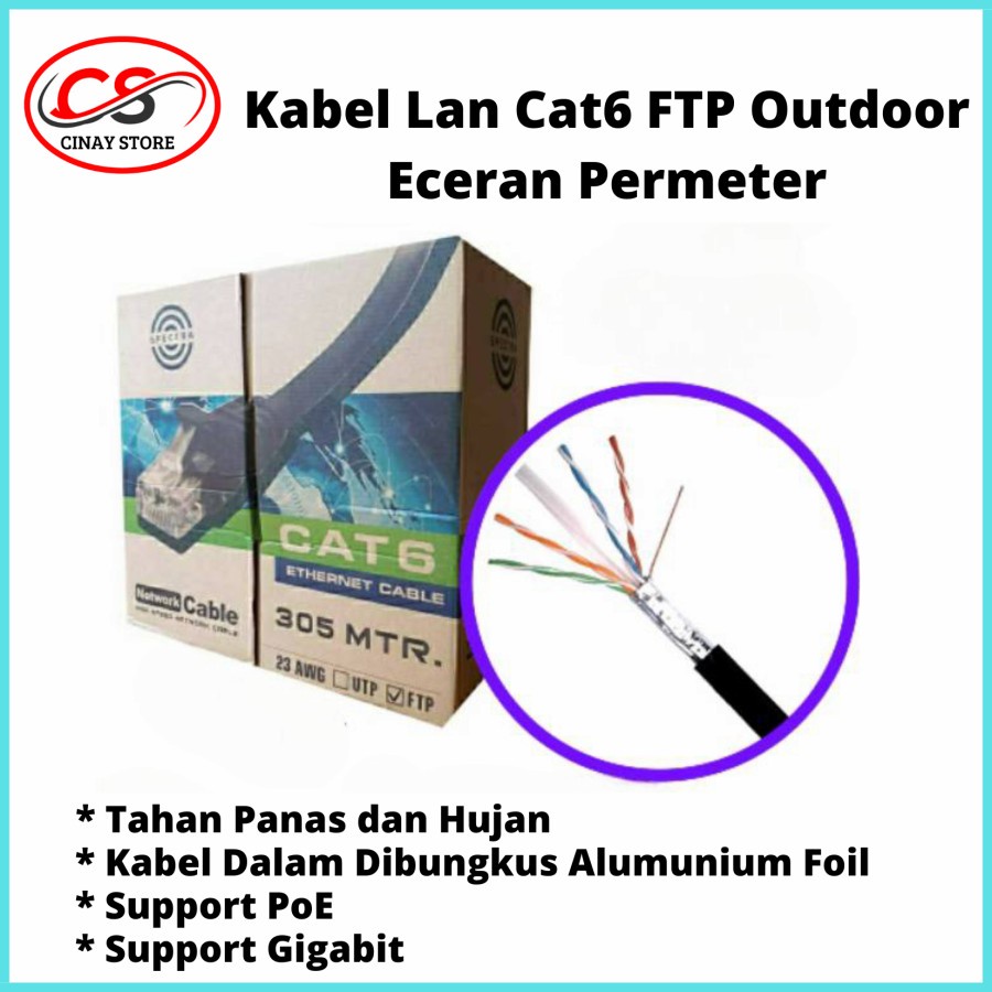 Jual Kabel Lan Spectra Cat6 FTP STP Outdoor Eceran Permeter | Shopee ...