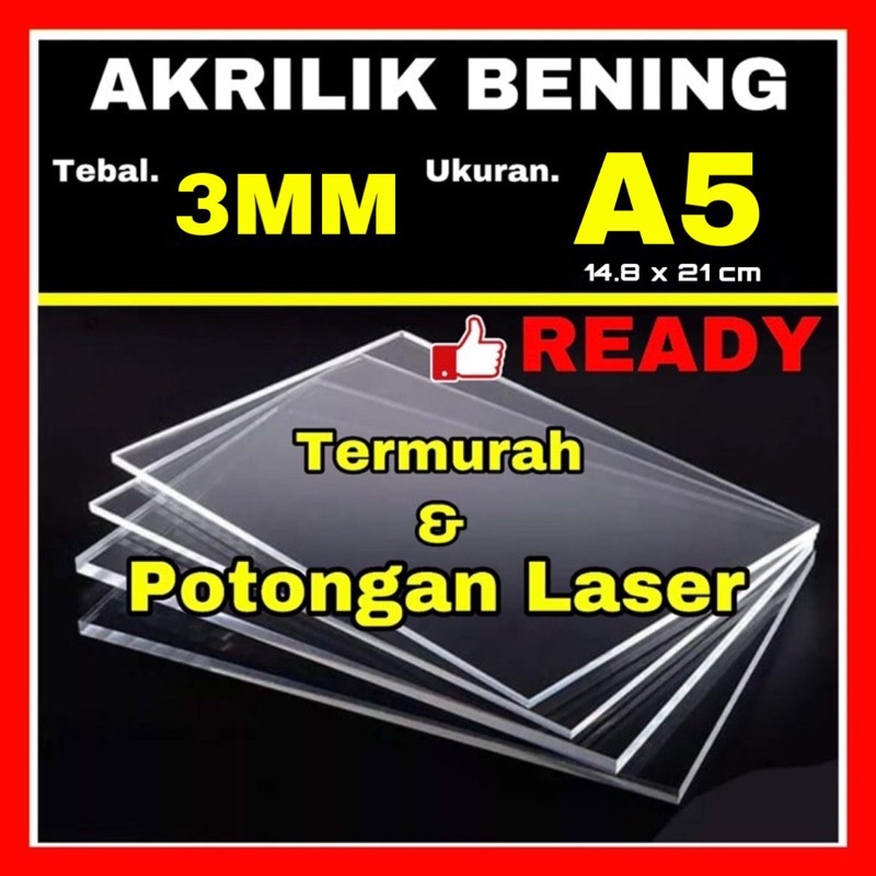 Jual Akrilik Bening Lembaran A5 3mm / Acrylic Transparant | Shopee Indonesia