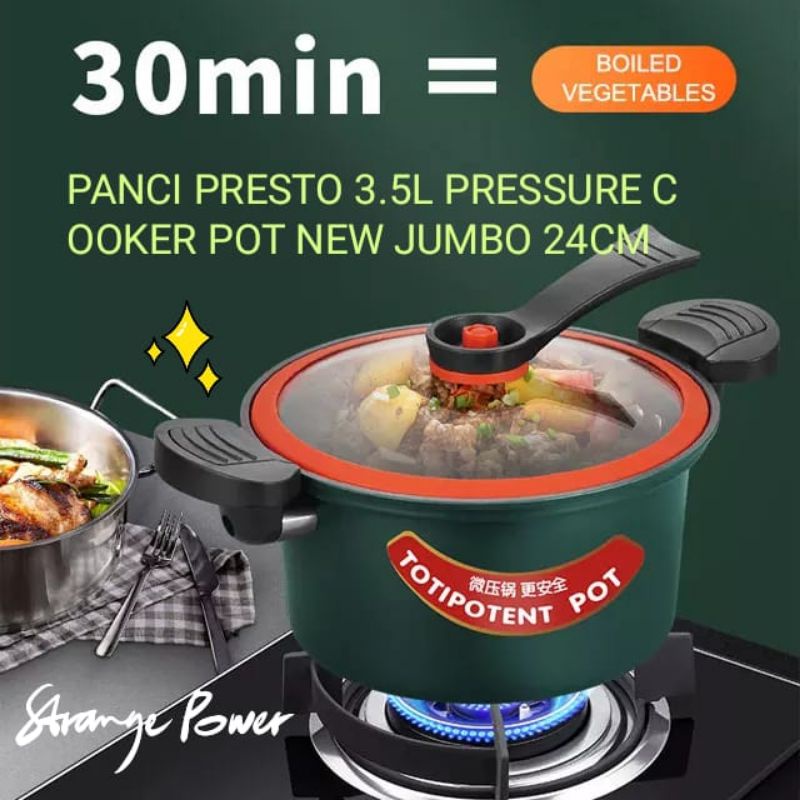 Jual Panci Presto Pressure D24 Telfon Cooker Pot Totipotent Micro 3.5L 24CM | Shopee Indonesia