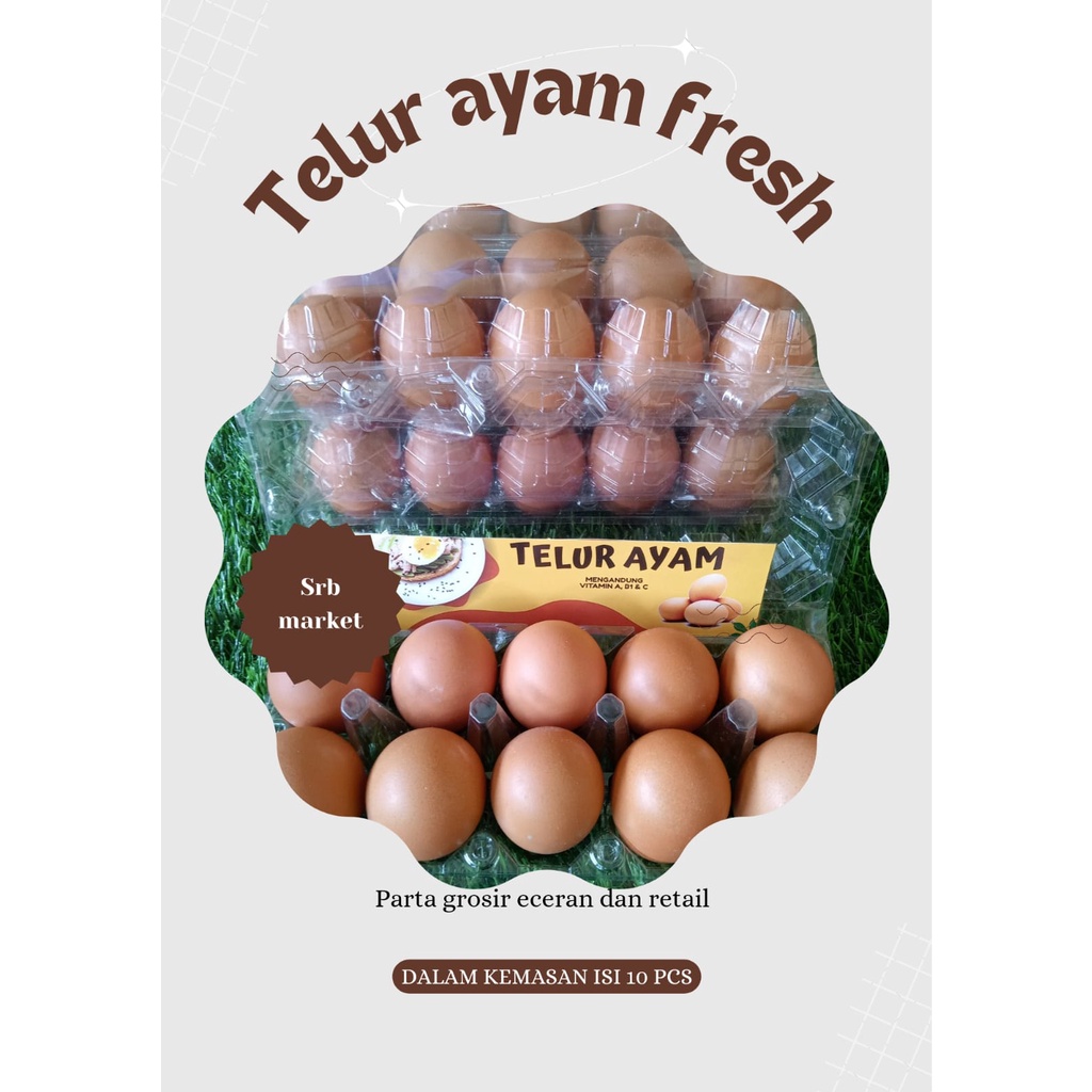 Jual TELUR AYAM NEGRI FRESH DALAM KEMASAN ISI 10 PCS | Shopee Indonesia