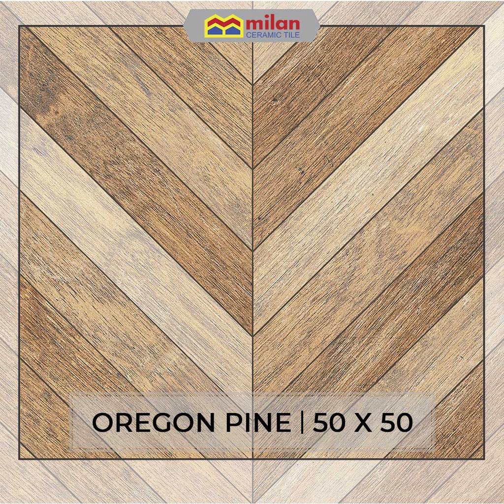Jual MilanTiles - MILAN Oregon Pine 50x50 Keramik Kayu Motif Heringbone | Shopee Indonesia