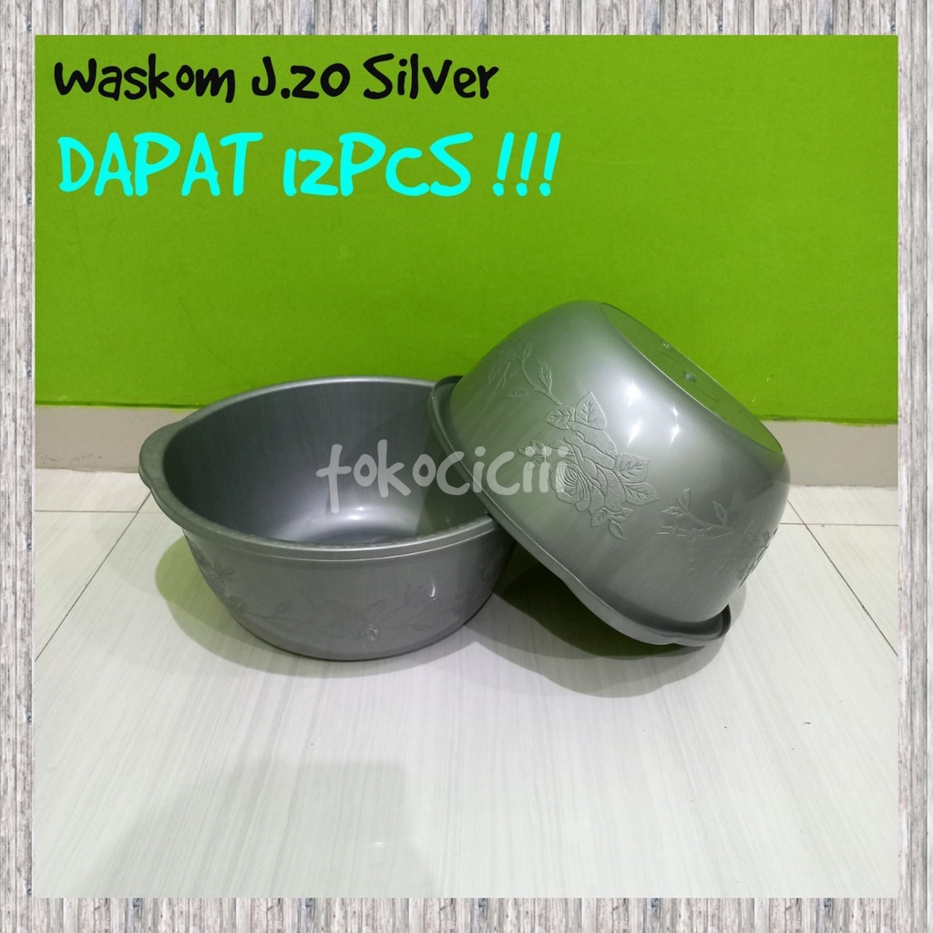 Jual Isi 12 PCS!! Waskom Jerman 20 Silver /Waskom Plastik/Waskom ...