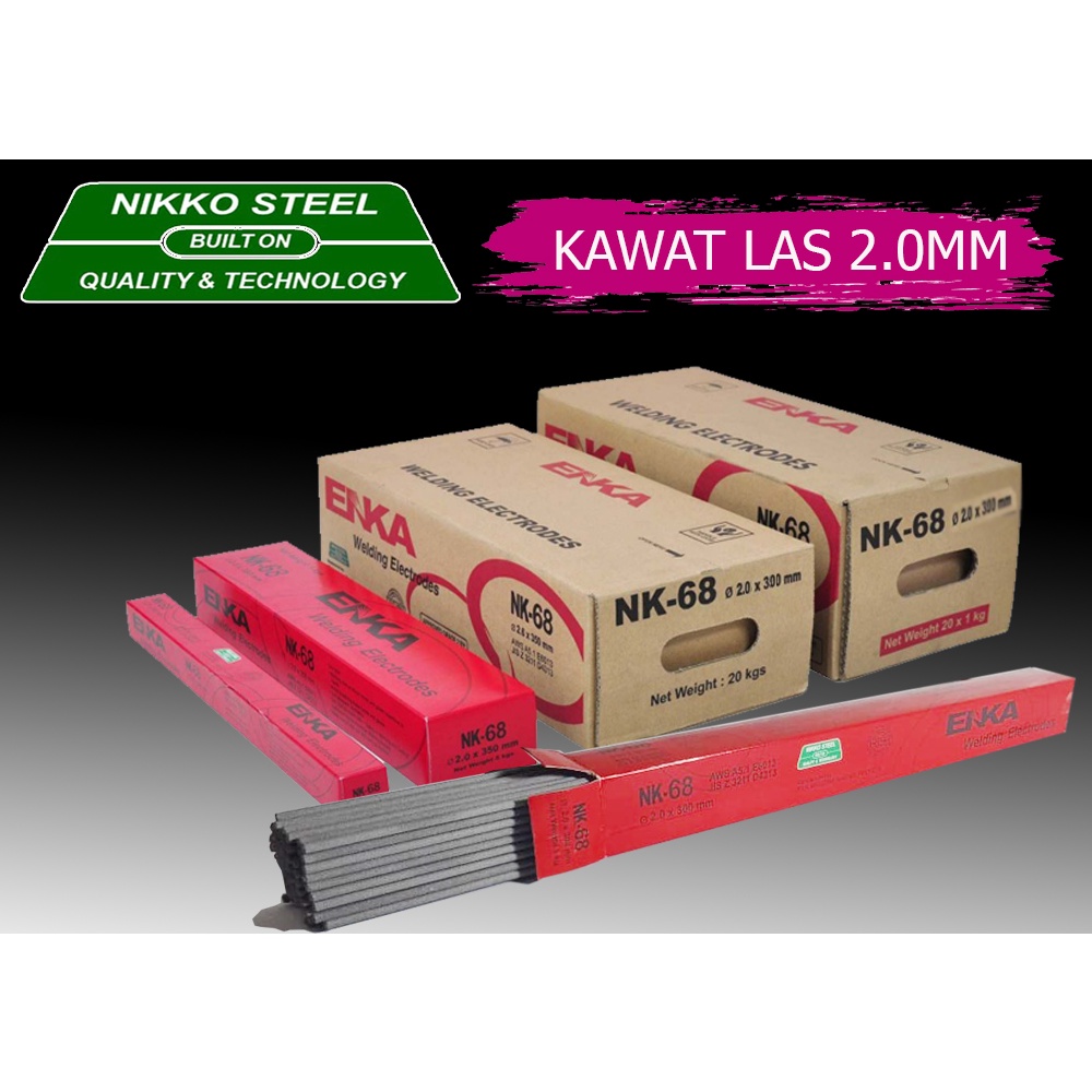 Jual KAWAT LAS BY Nikko Kawat Las ENKA 260 2.0 mm dan 2,6 mm | Shopee Indonesia