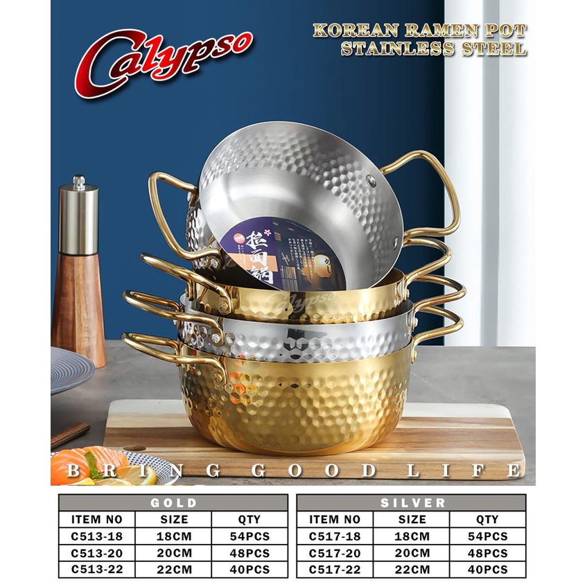 Jual Calypso Panci Ramyeon Korean Ramen Pot Gagang 2 Emas Gold 20 cm ...