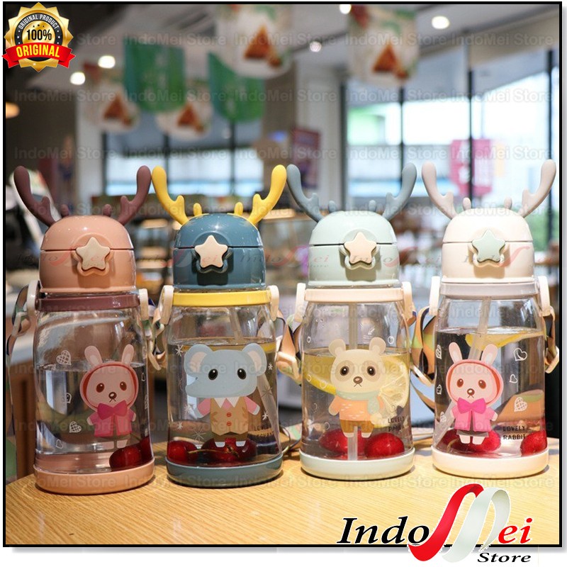 Jual Botol Minum Anak Tanduk Rusa 600ml Botol BPA Free Jerami Anak TK SD Sekolah | Shopee Indonesia