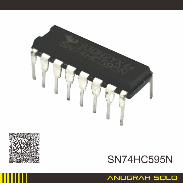 Jual IC 74HC595 8-Bit Shift Serial Register SN74HC595N SN74HC595 DIP | Shopee Indonesia
