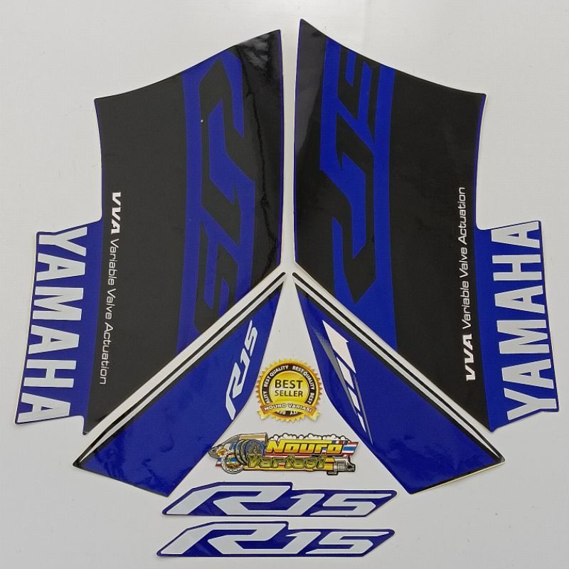 Jual Striping Yamaha R15 2017 2018 v3 biru Stiker list body motor ...