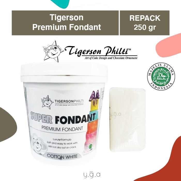 Jual Tigerson Premium Super Fondant Cotton White (REPACK) 250gr ...