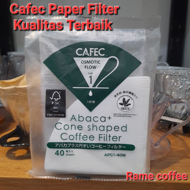 Jual Cafec Paper Filter V60 01 Isi 40p APC1 Abaca Osmotic Flow | Shopee ...