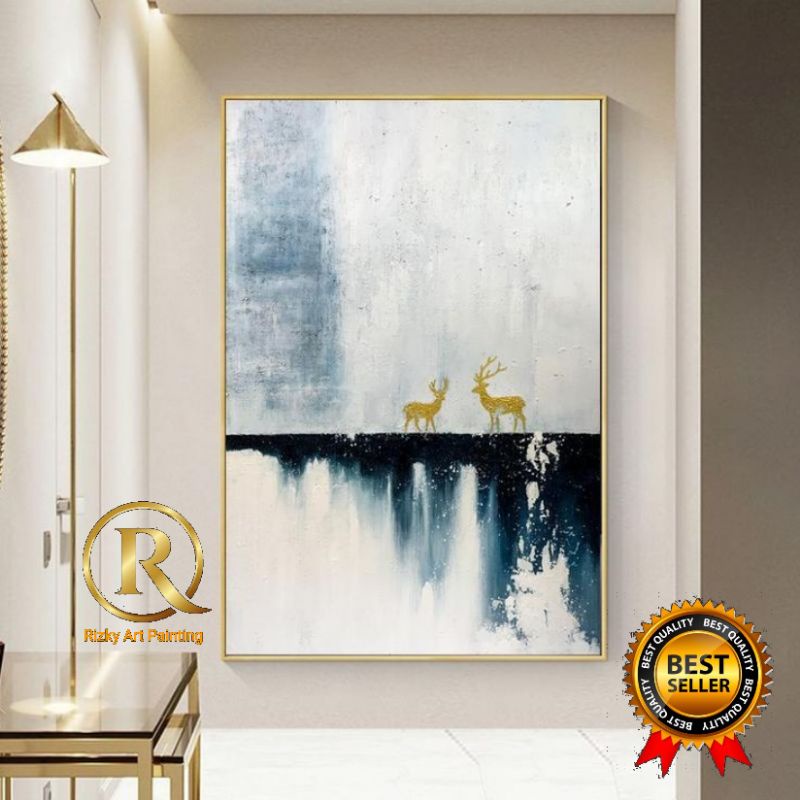 Jual Lukisan Abstrak Modern Plus Frame | Shopee Indonesia