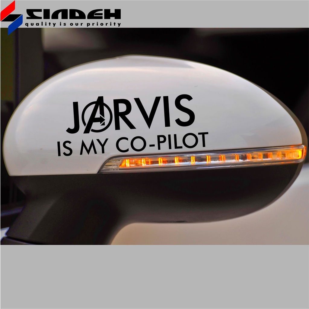 Jual CUTTING STICKER MOBIL JARVIS IS MY CO PILOT AVENGERS MARVEL STIKER ...