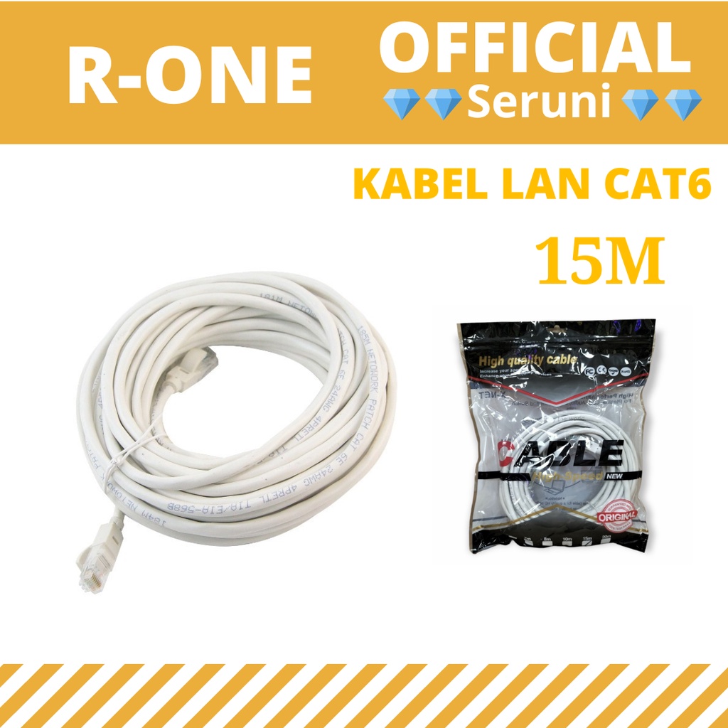 Jual KABEL LAN CAT6 15 METER HIGH QUALITY CABLE STANDART | Shopee Indonesia