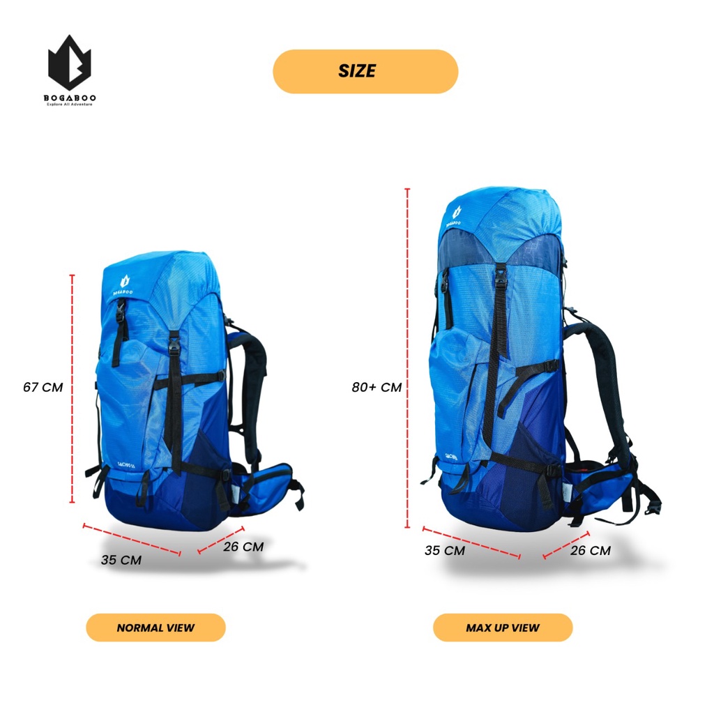 Jual BOGABOO sachio tas gunung carrier ultralight 55 L Tas Keril ...