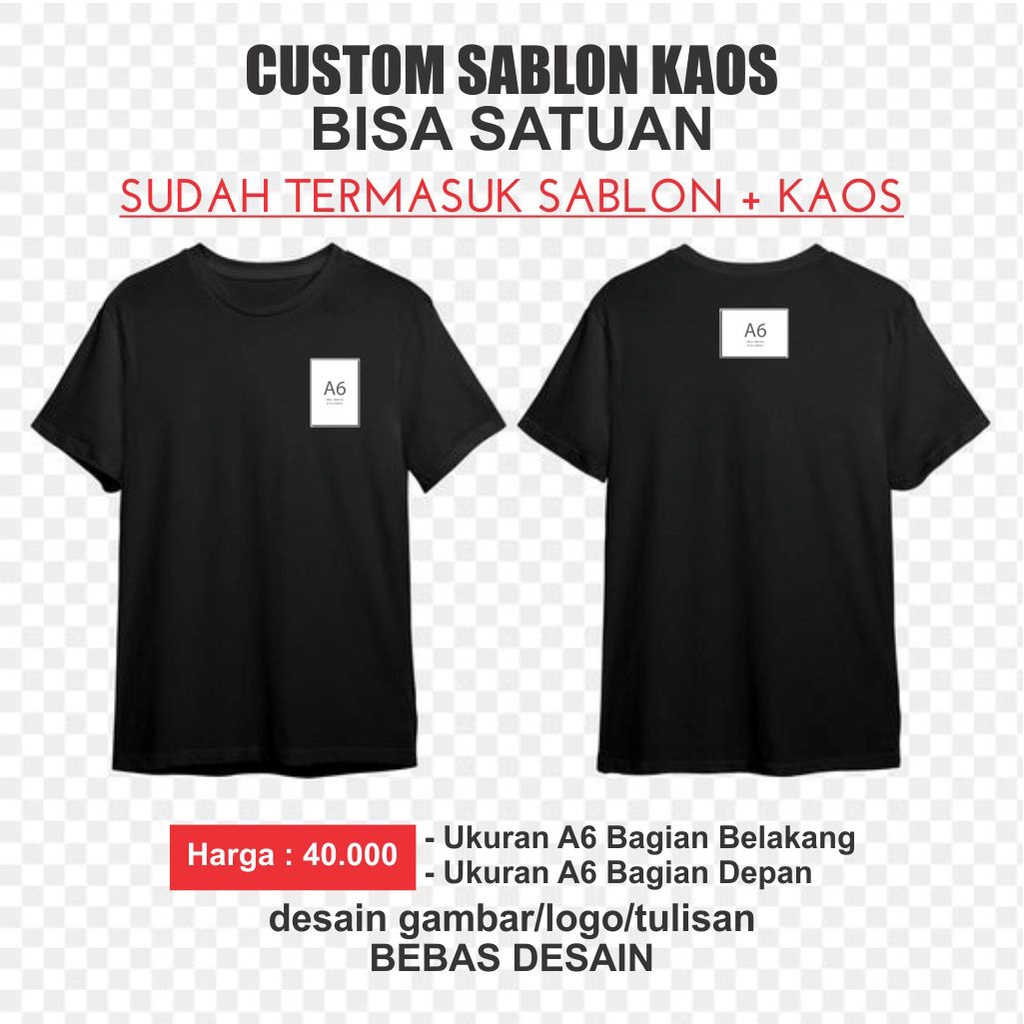 Jual Sablon ssatuan gambar custom - desain bebas ukuran a6 | Shopee ...