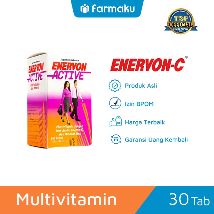 Jual Enervon Active Multivitamin Daya Tahan Tubuh 30 Tab | Shopee Indonesia
