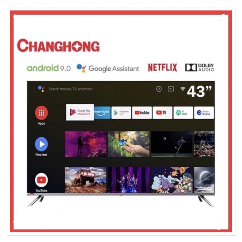 Jual CHANGHONG TV LED 43 INCH H7 SMART ANDROID TV YOUTUBE NETFLIX | Shopee Indonesia