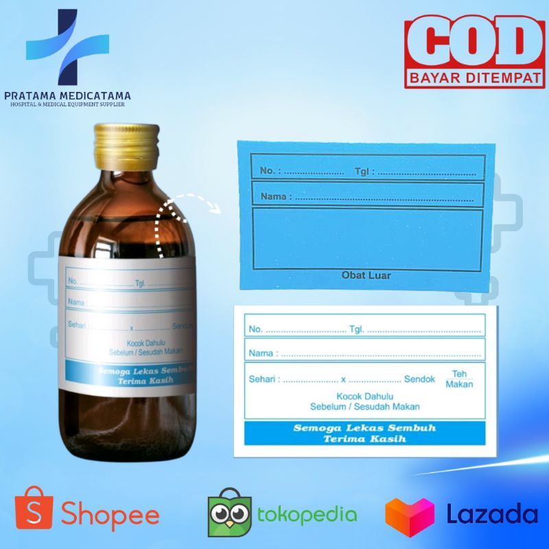Jual LABEL OBAT SYRUP OBAT LUAR ETIKET SIRUP SALEP STICKER STIKER ISI ...