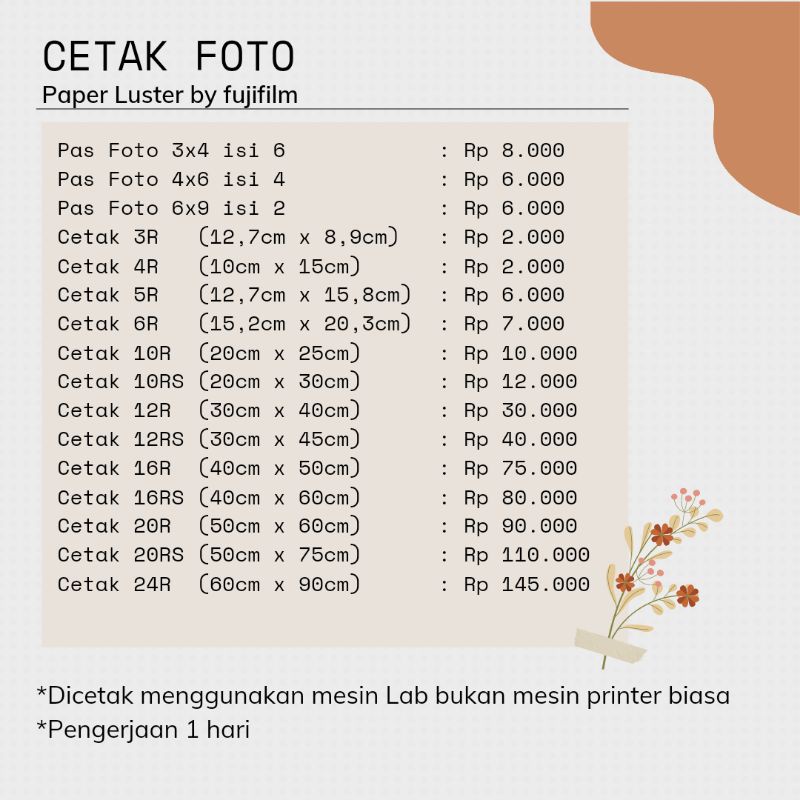 Jual Termurah Cetak Foto katalog 1 (Pas photo 3x4, 4x6, 6x9, 3R, 4R, 5R, 6R, 10R, 10RS) | Shopee ...