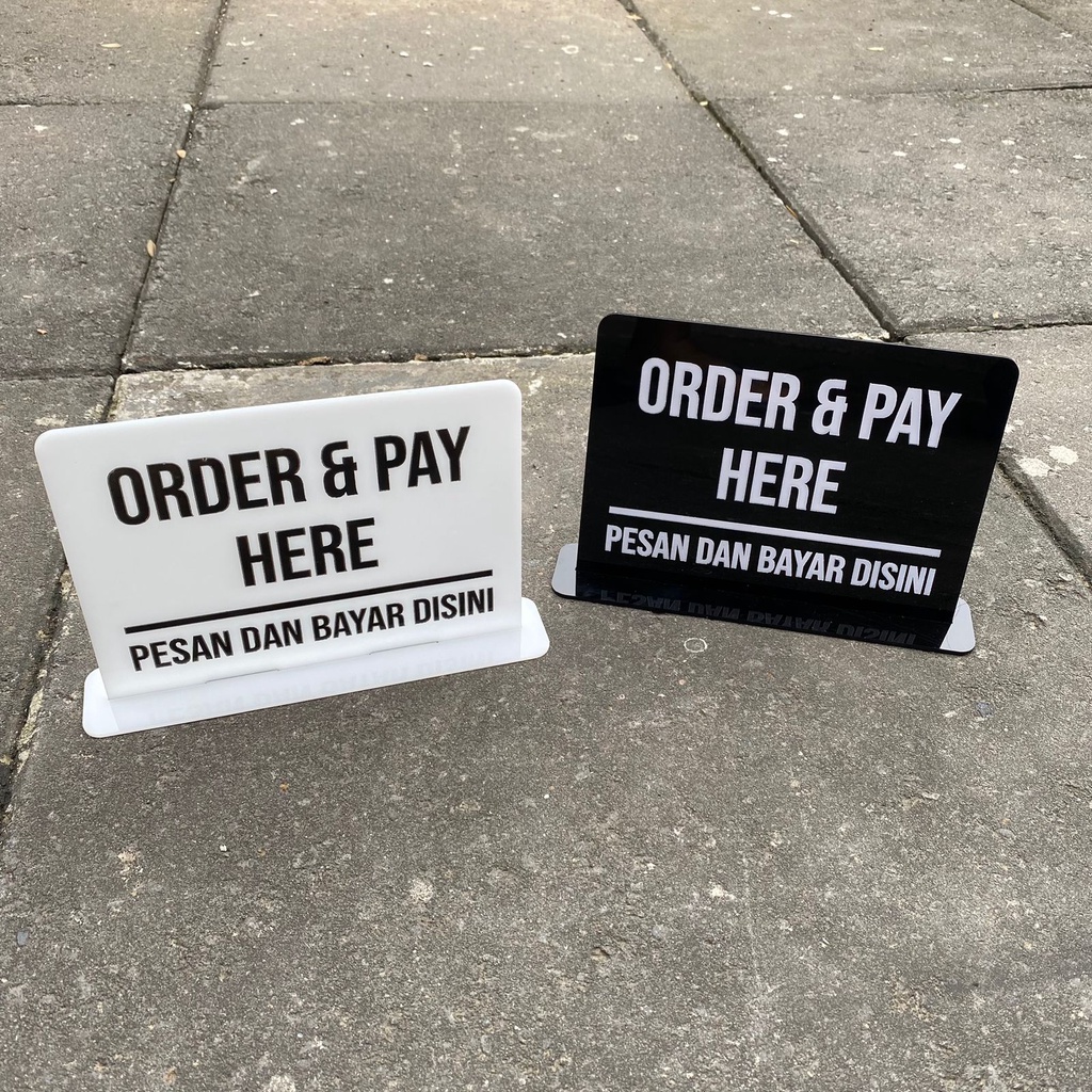 Jual Order Pay Here Bayar Disini Sign | Acrylic - Laser Cut | Shopee ...