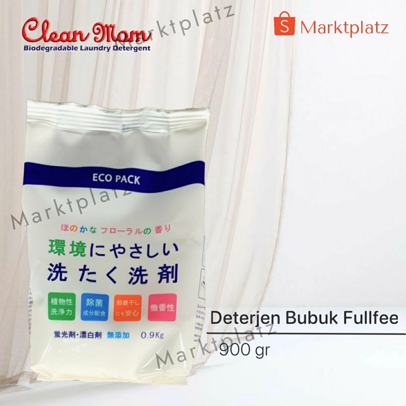 Jual Sabun Laundry Deterjen Bubuk Jepang Clean Mom Fullfee 900 gr - Top ...