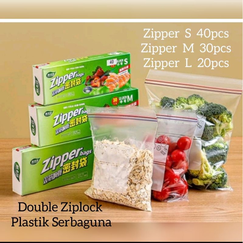 Jual AVELINE Vacum Bag Double Zipper / Plastik Ziplock Reusable / Resealable Vacuum Bag Ziplock ...