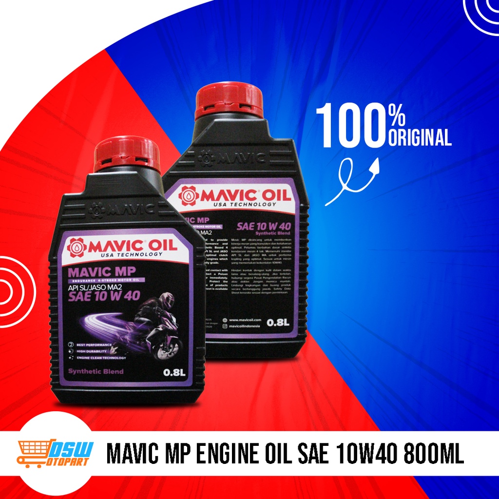 Jual MAVIC MP ENGINE OIL SAE 10W40 800ML | Shopee Indonesia