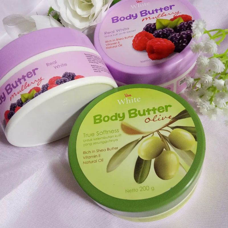 Jual Viva White Body Butter OLIVE & MULBERRY Moisturizing 200 gram | Shopee Indonesia